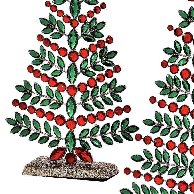 The Holiday Aisle® 19" Glitter Wire Jeweled Tree | Wayfair
