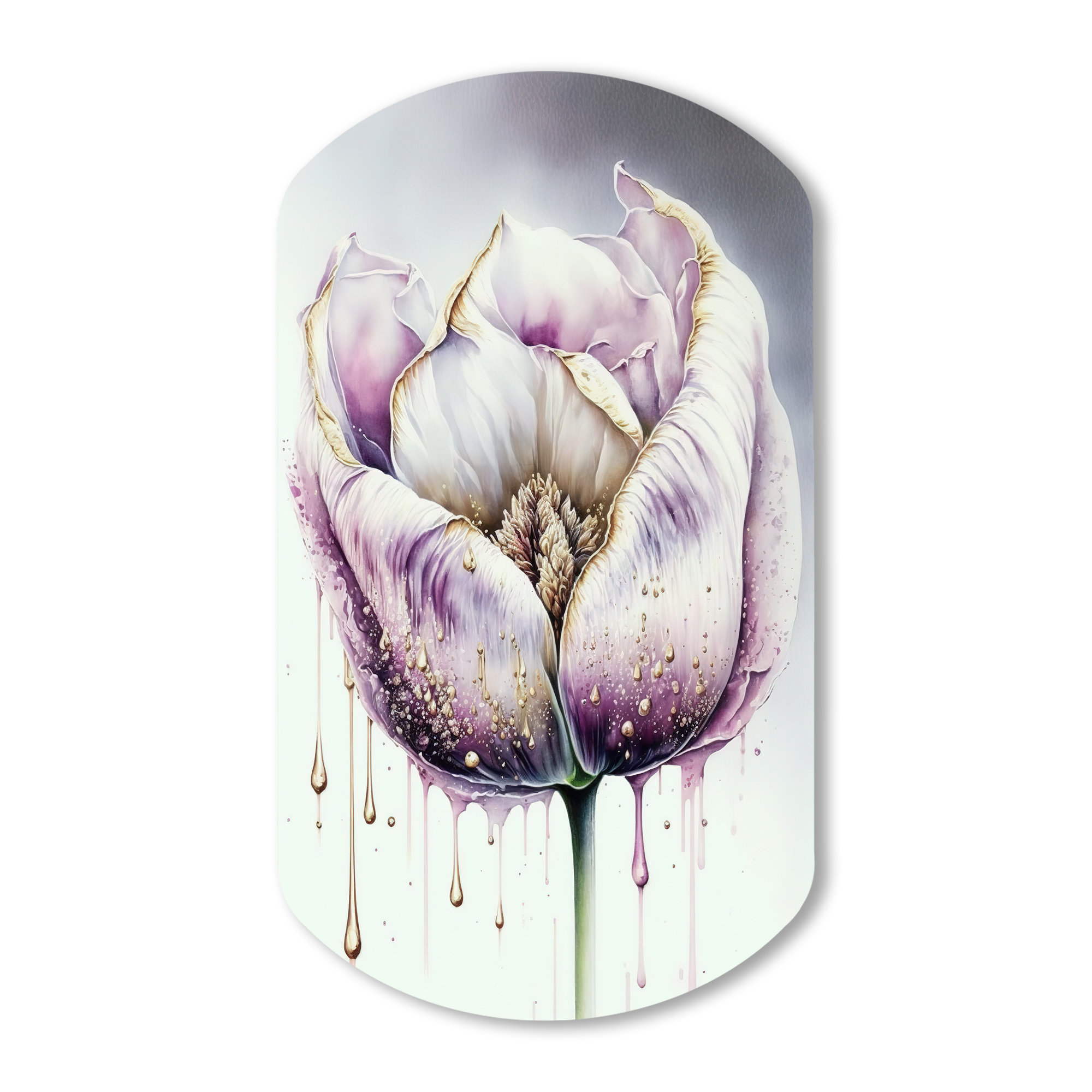 Lark Manor Cream And Purple Tulip III - Tulip Cylinder Shape Asymmetric ...