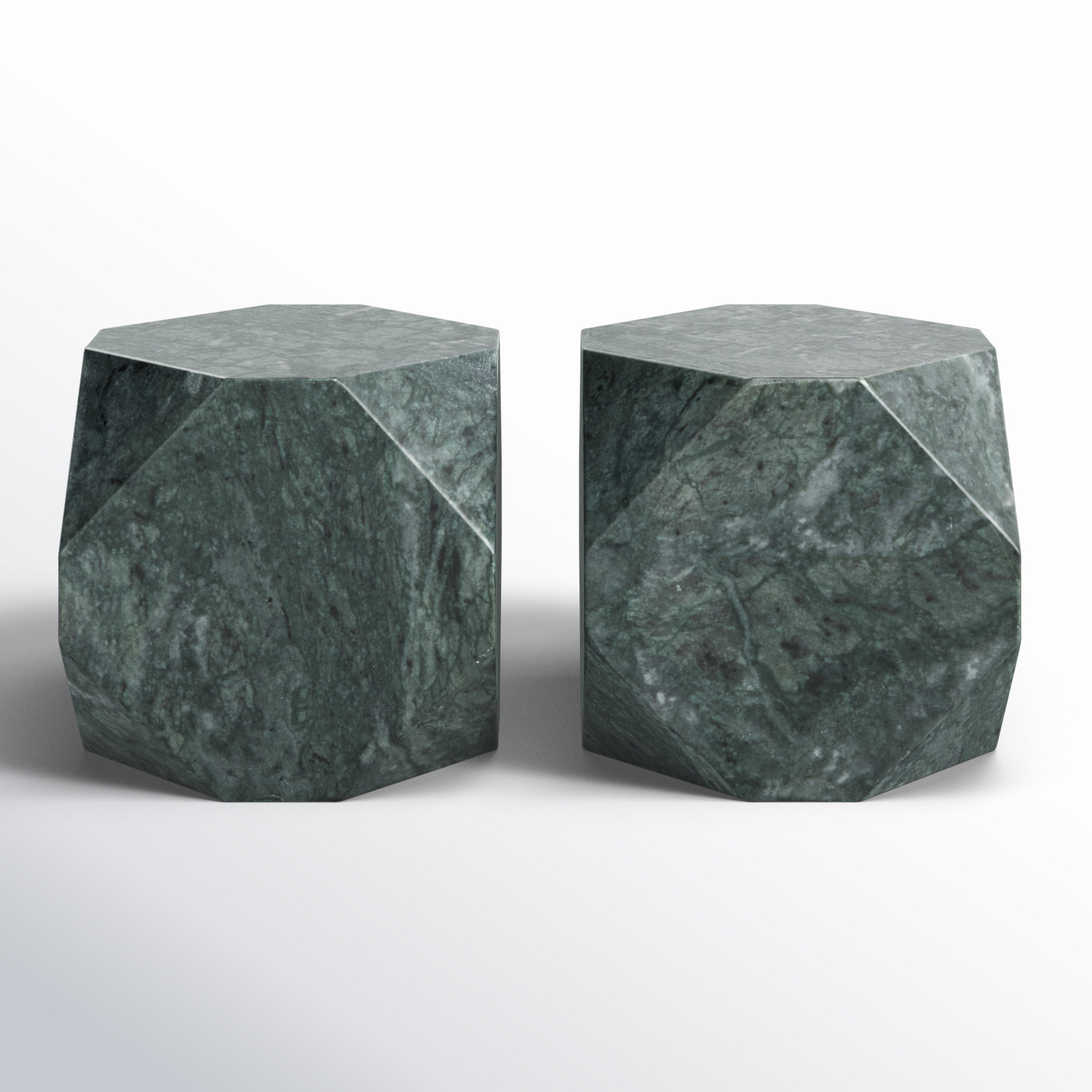Joss & Main Marble Octagon Block Geometric Decorative Bookends ...