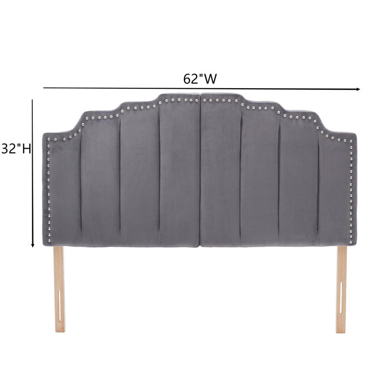 Willa Arlo™ Interiors Bulah Velvet Upholstered Headboard & Reviews ...