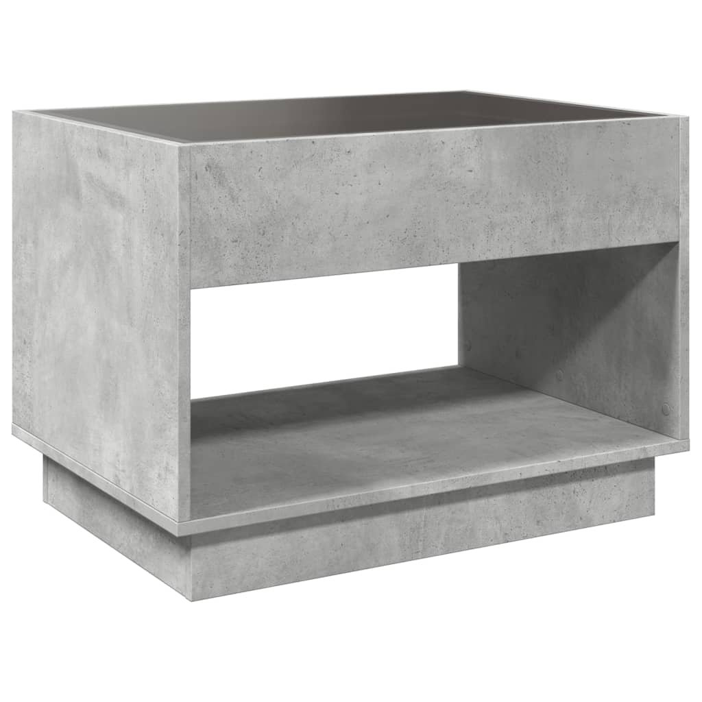 Brayden Studio® Coffee Table Concrete Grey Engineered Wood, Glass 27 ...