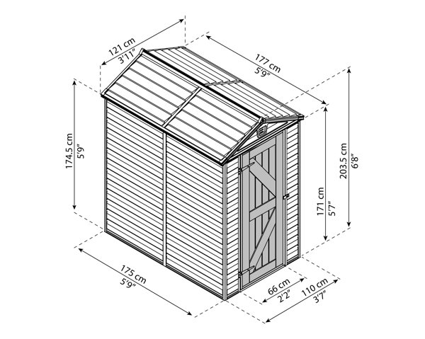 Palram 4 ft. W x 7 ft. D Plastic Apex Garden Shed | Wayfair.co.uk