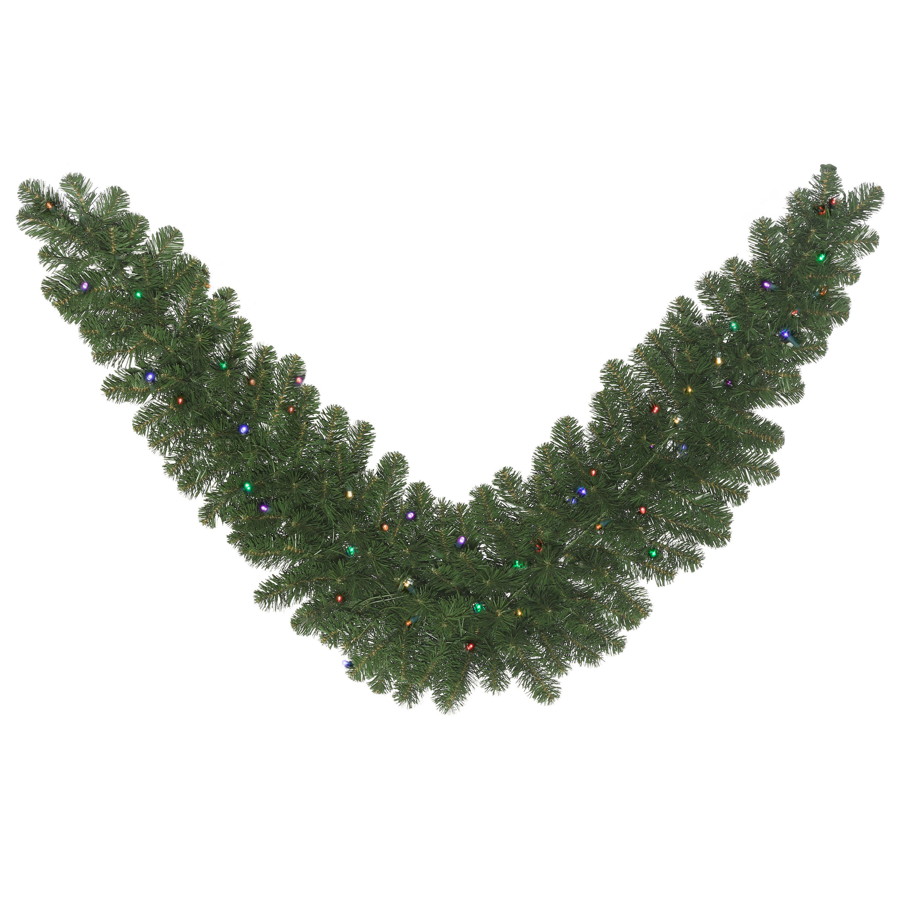 Vickerman 9' Pre-Lit Garland with 150 and Multi-Colored Lights | Wayfair