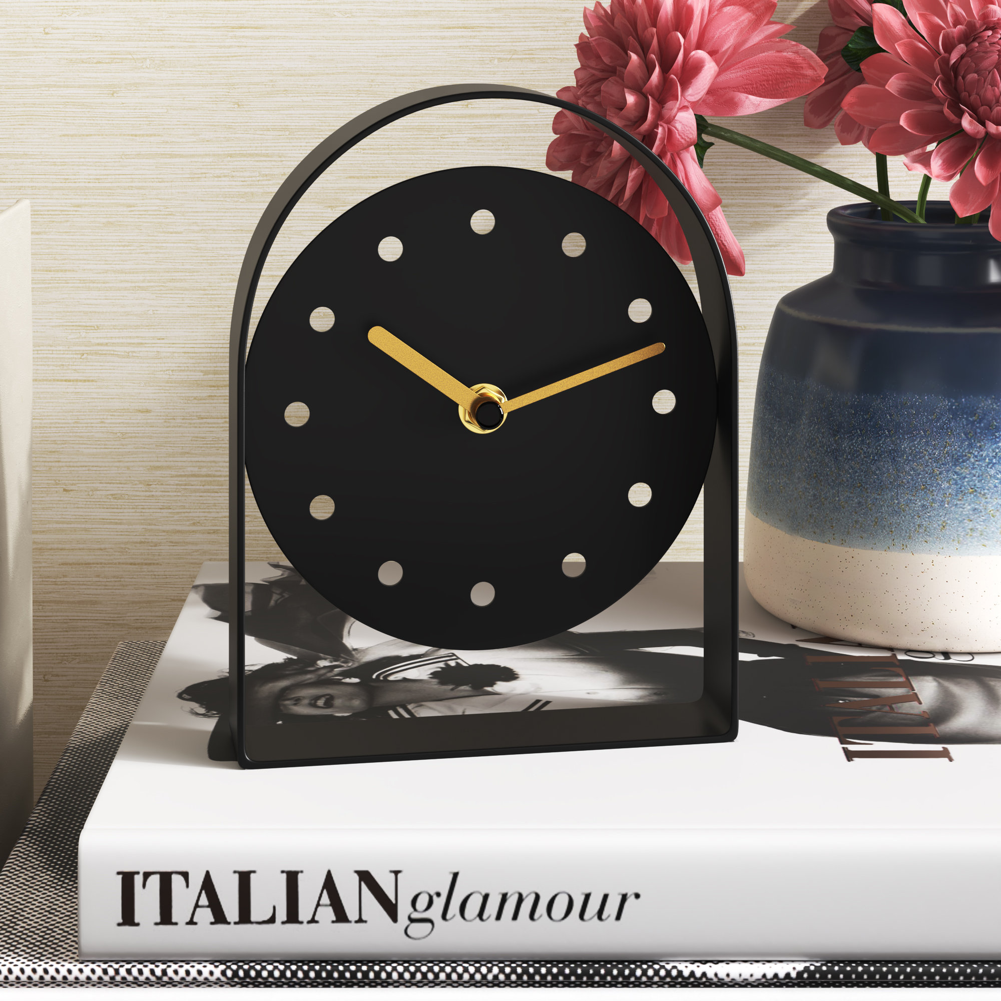 Willa Arlo™ Interiors Aust Analog Metal Quartz Tabletop Clock & Reviews ...