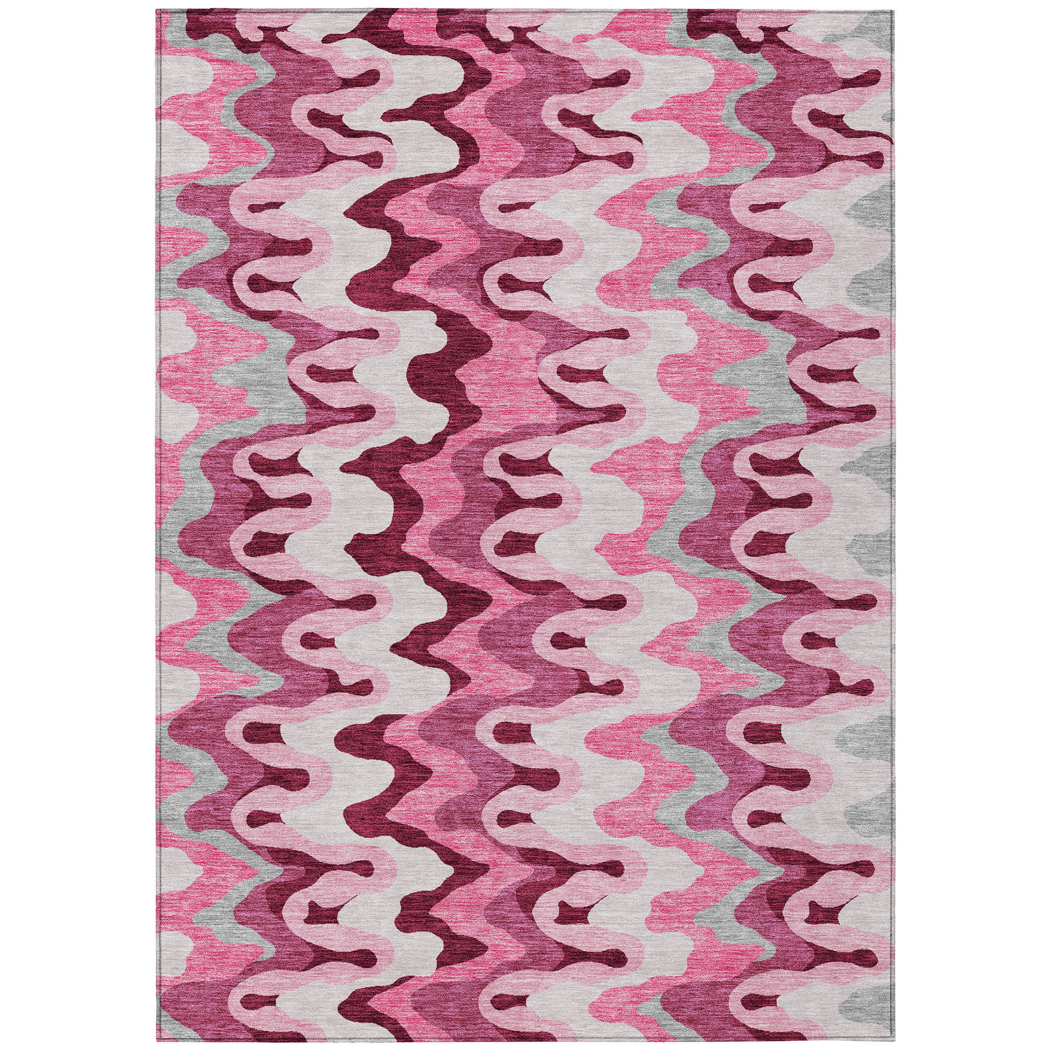 HomeRoots 5' X 8' Blush Pink And Mauve Abstract Washable Indoor Outdoor ...
