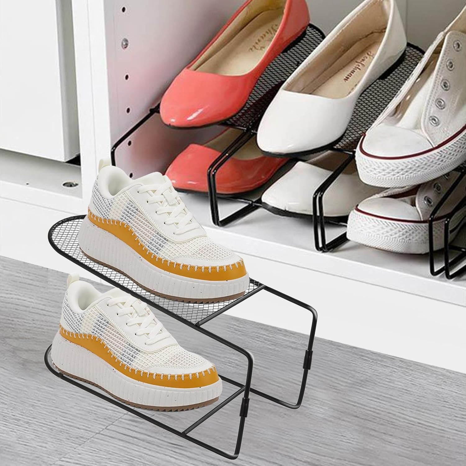 Rebrilliant Metal Shoe Slot Organizers Iron Shoe Stacker Storage Shoe ...