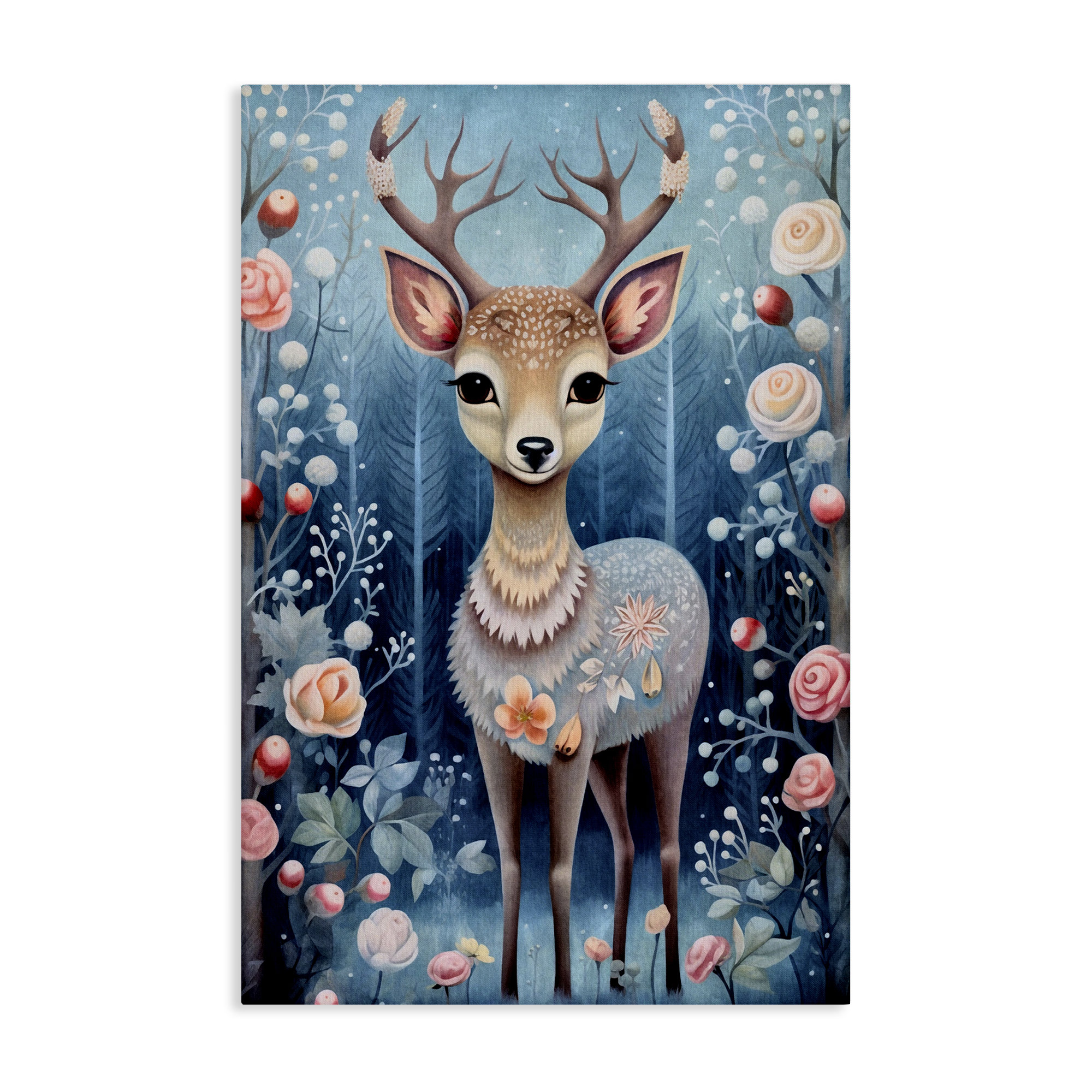 Millwood Pines Woodland Pattern Deer Canvas Wall Art by The Dutch Lady ...