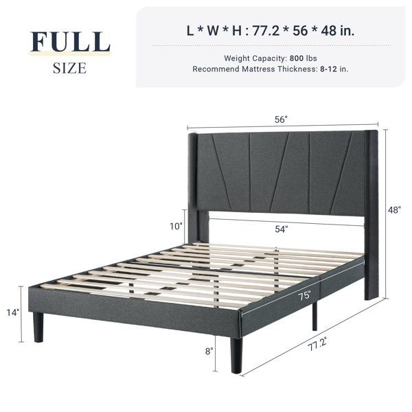 Latitude Run® Gyda Upholstered Wingback Bed | Wayfair