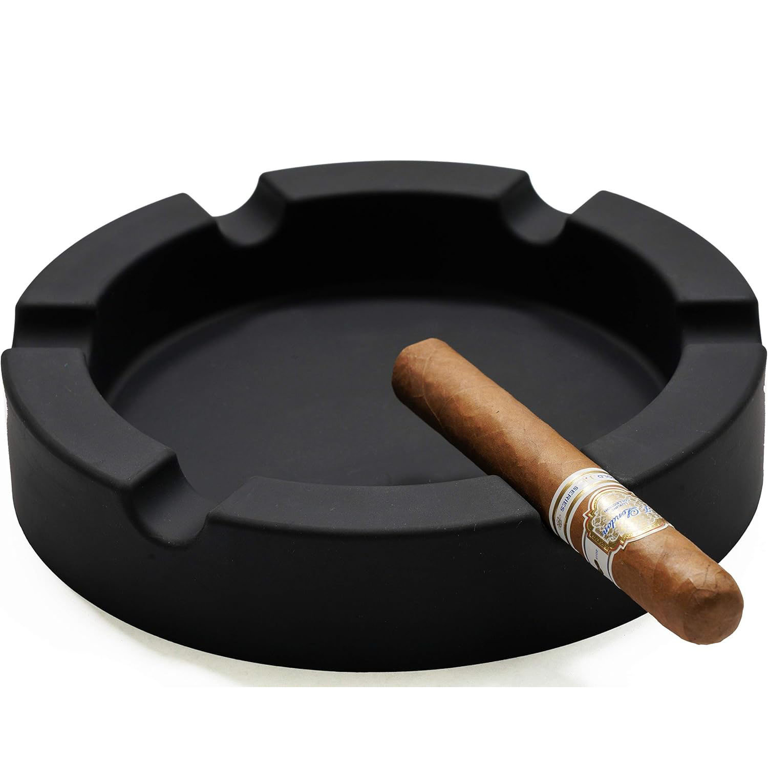 Amzico Large Round Cigar Ashtray Centerpiece - Wide Shelf - Unbreakable ...