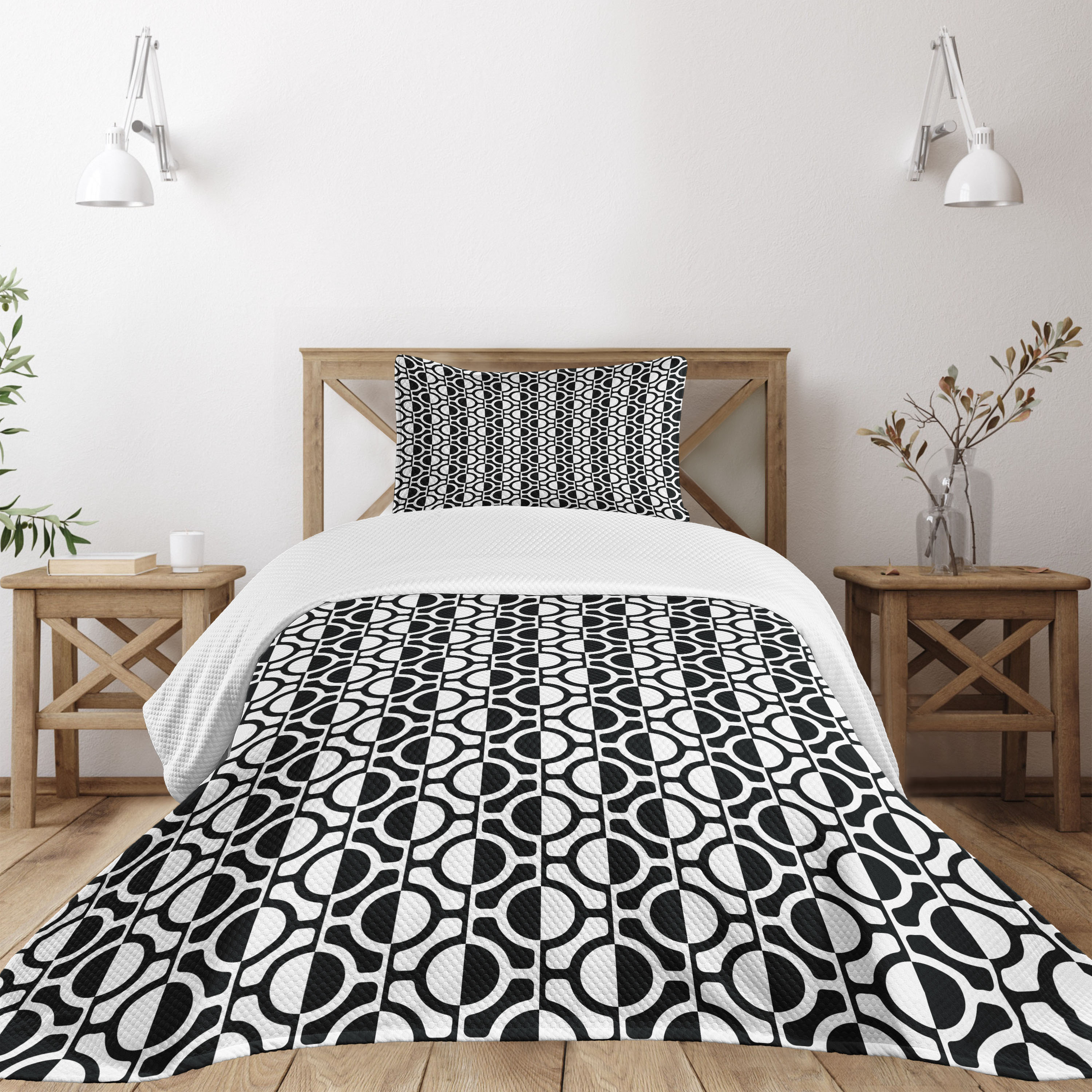 Ambesonne Ambensonne Black and Lattice Black White | Wayfair