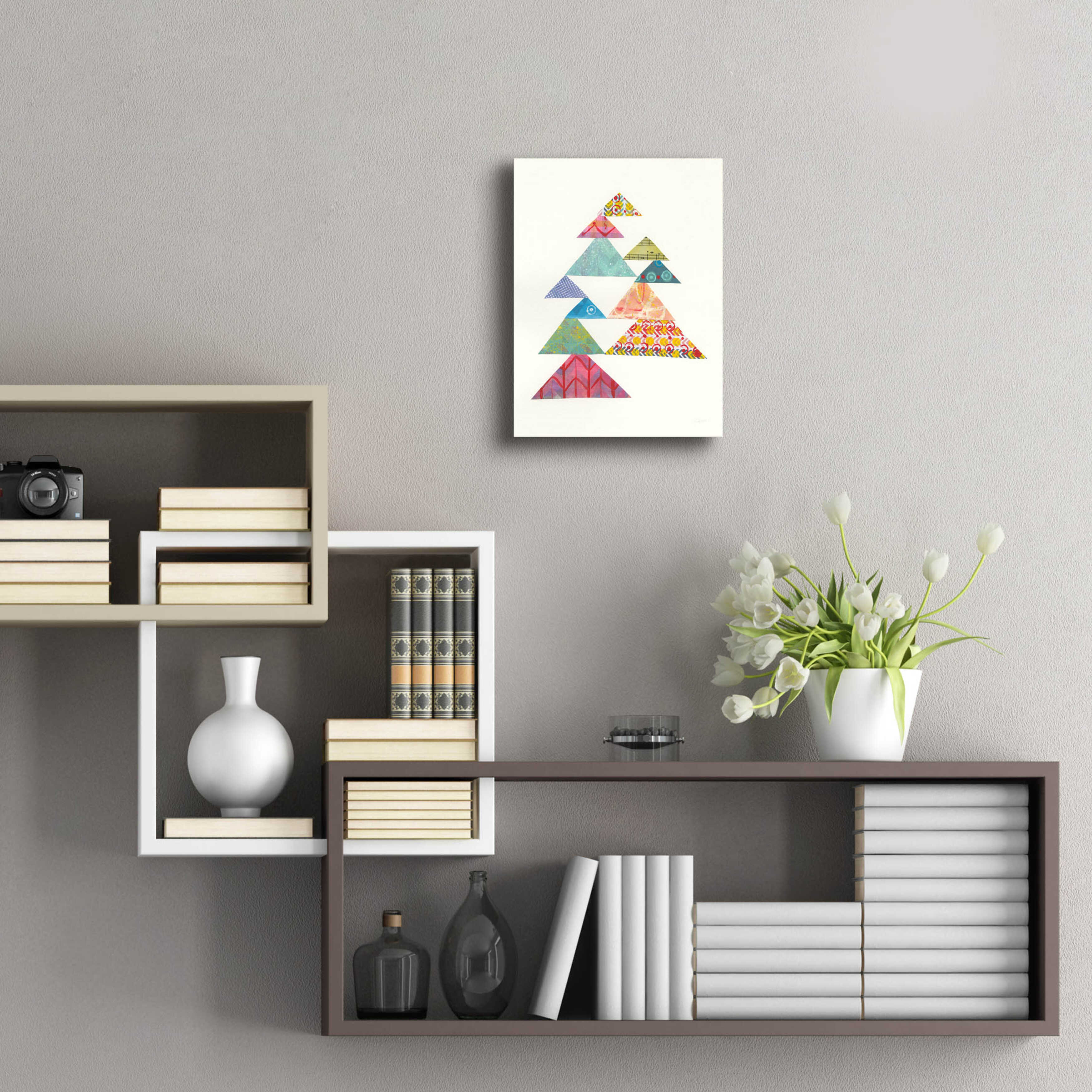 Wrought Studio™ " Modern Abstract Triangles I " by Courtney Prahl | Wayfair