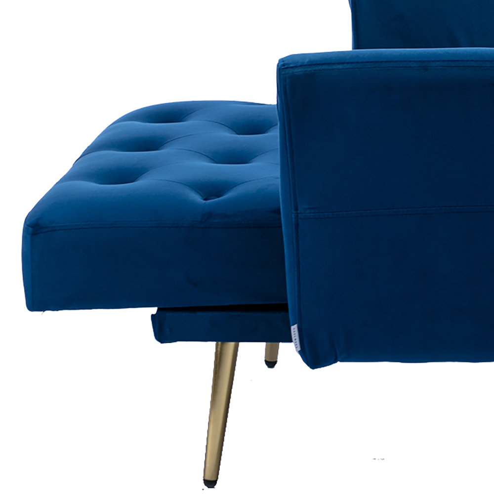 Mercer41 Tashee luxury style Accent chair with footstool, adjustable armrest and tufted backrest ...