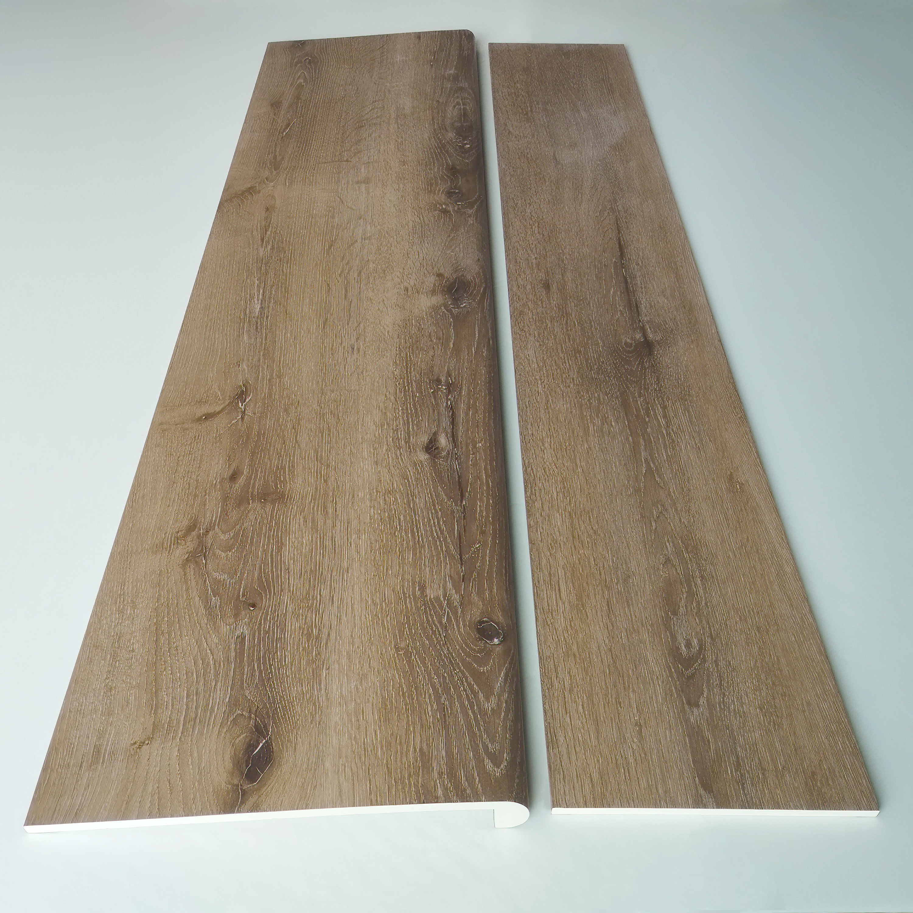 ECOHAB Vinyl WPC Round Stair Tread (11.8'' W x 48'' L) with Riser (7.9 ...