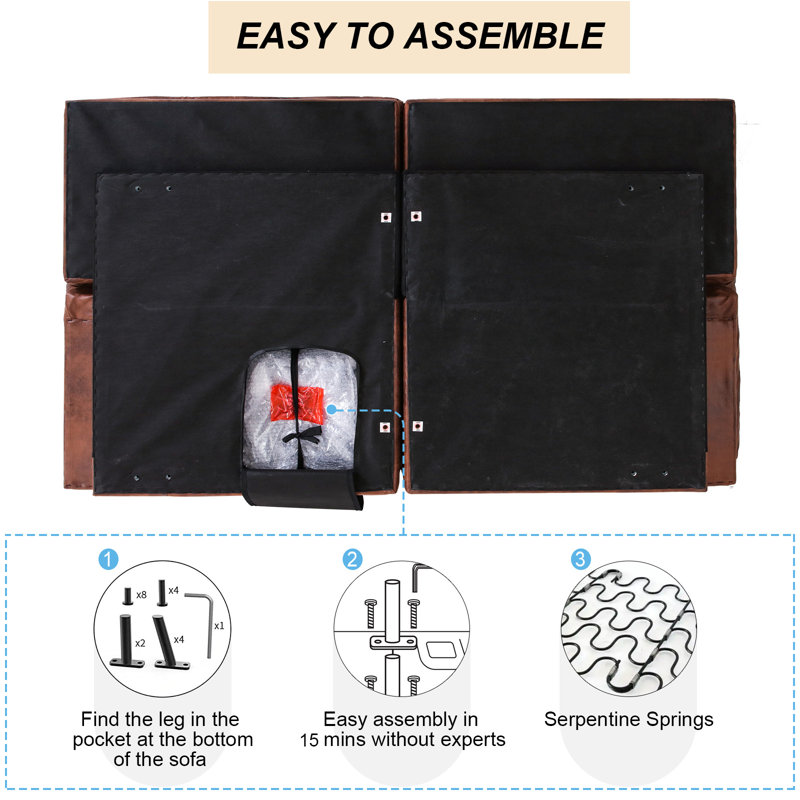 George Oliver Oppelo 71'' Upholstered Convertible Sofa, Twin Sleeper ...