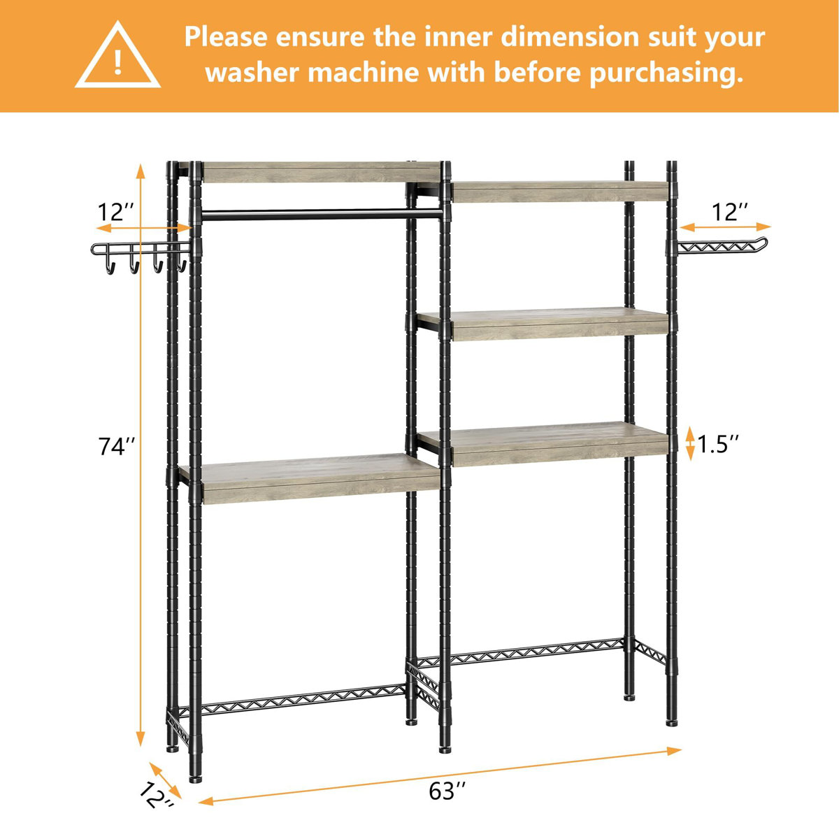 Homhougo Metal Free Standing Laundry Room Organizer & Reviews | Wayfair