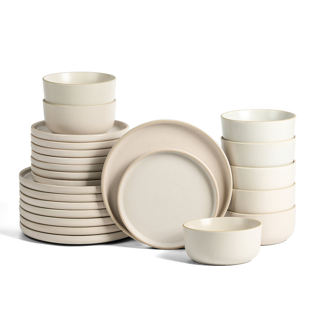 Earth & Clay Amber 24-Piece Dinnerware Set Stoneware & Reviews | Wayfair