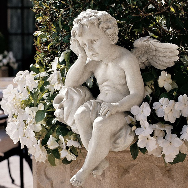 Design Toscano Mourning Mortality Sitting Cherub Statue & Reviews | Wayfair