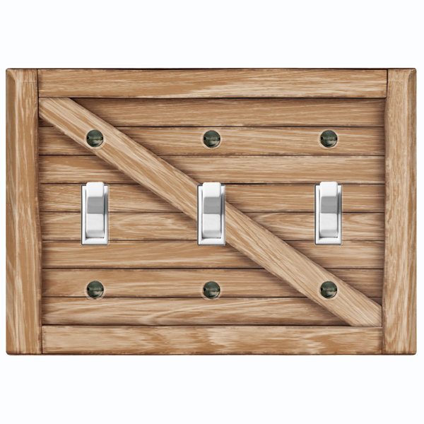 WorldAcc Metal Light Switch Plate Outlet Cover (Biege Fence - Triple ...