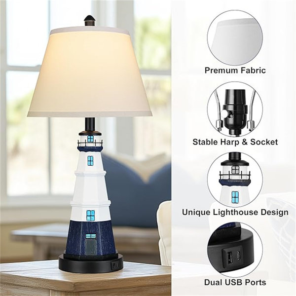 Breakwater Bay Table Lamps Set Of 2, Bedside Nautical Table Lamp ...