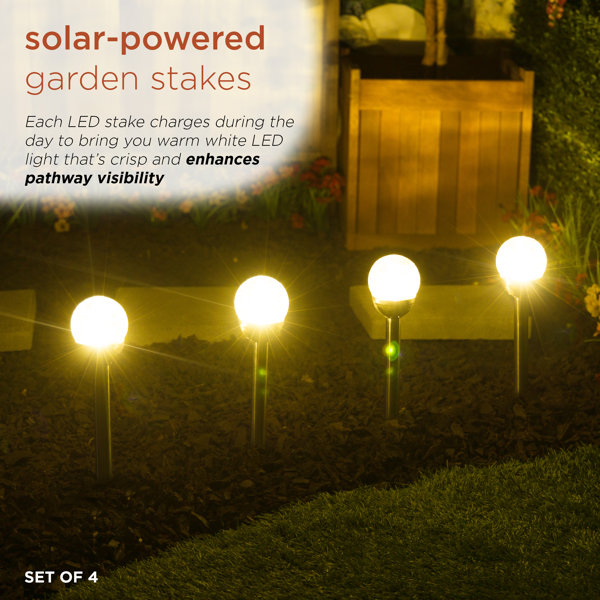 Alpine 15"H Solar Glass Ball Color Changing LED Lights | Wayfair