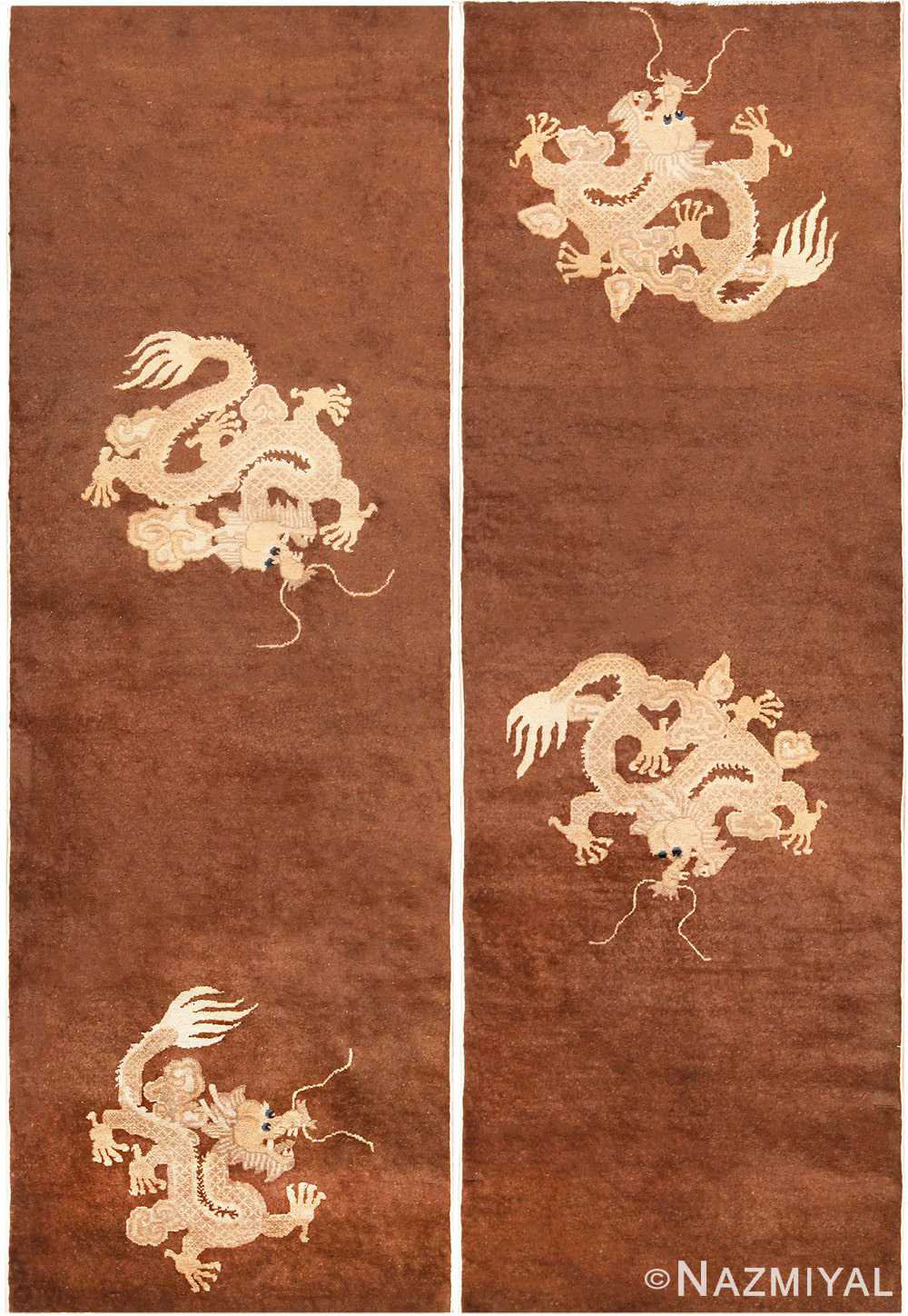 Nazmiyal Collection Pair Brown Antique Dragon Chinese Runners - Wayfair ...