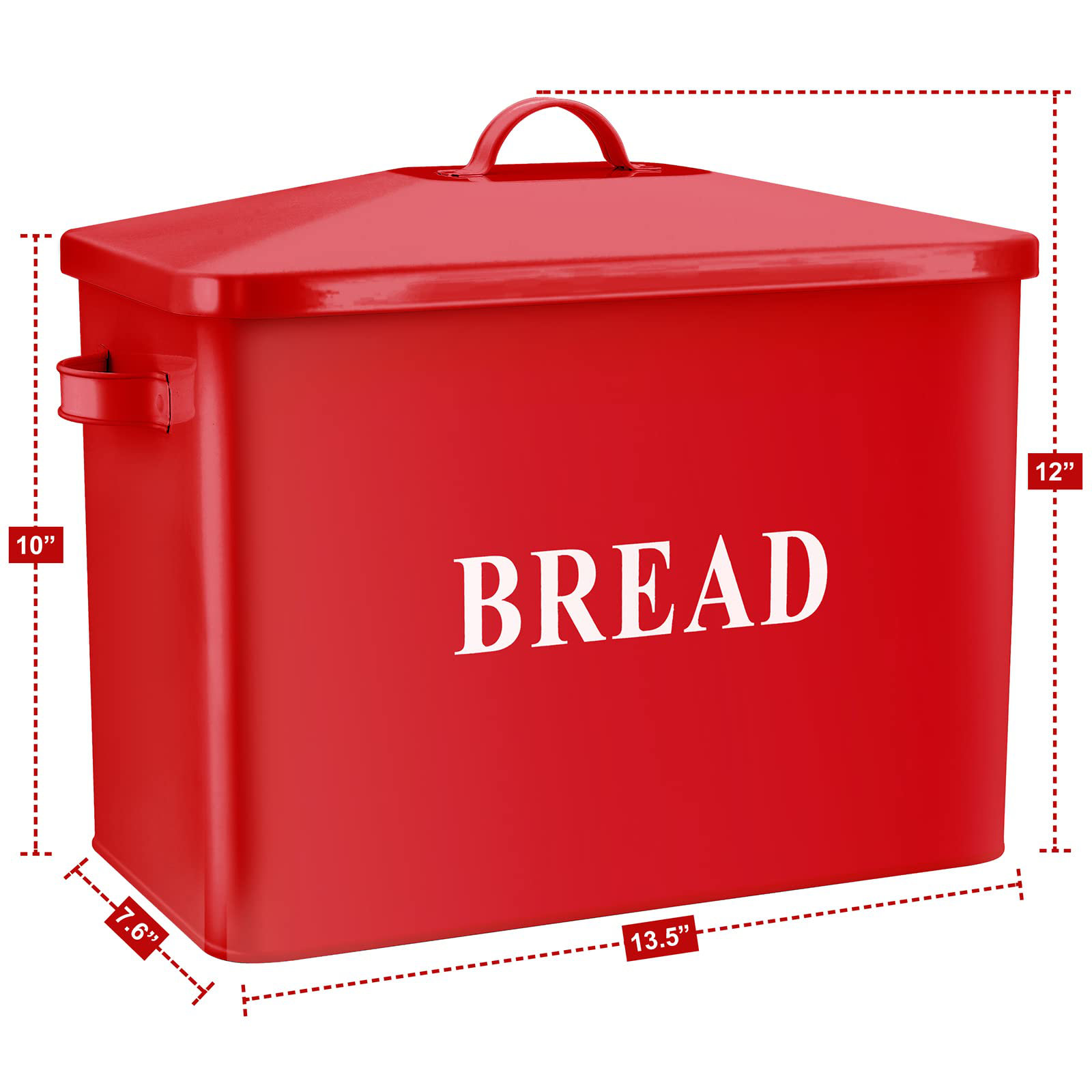 Gracie Oaks Red Bread Box For Kitchen Countertop, E-Far Metal Bread Bin ...
