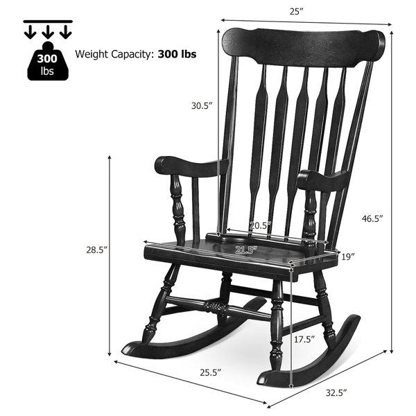 Alcott Hill® Rockhampton Solid Wood Rocking Chair & Reviews | Wayfair