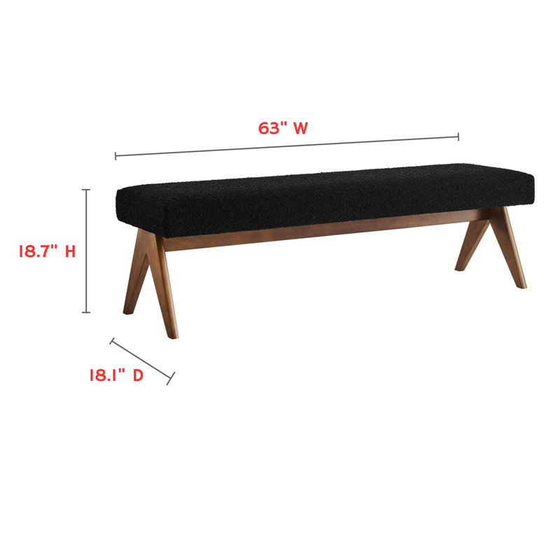 George Oliver Enlow 63" Boucle Upholstered Bench by | Wayfair