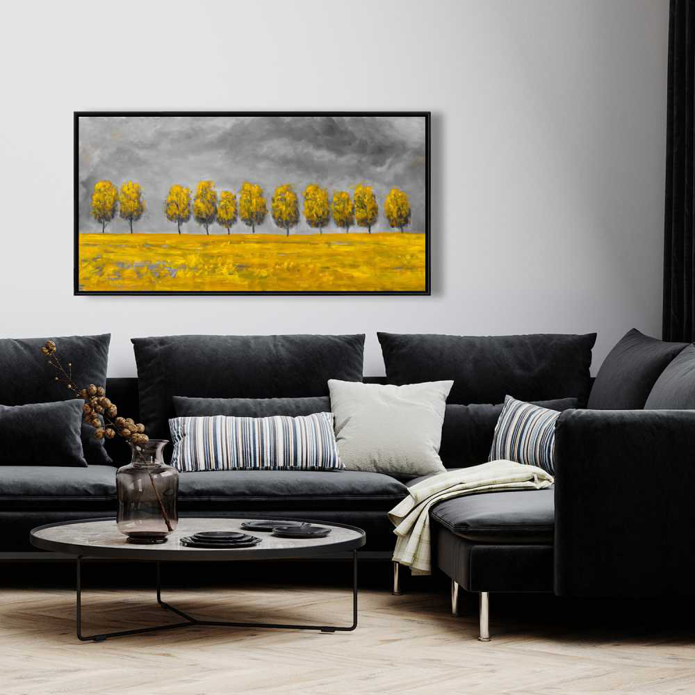 Lark Manor™ Trees in a Field - Contemporary Framed Canvas | Home Decor ...