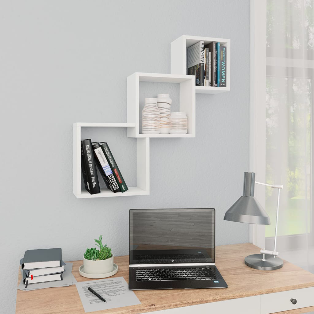 Latitude Run® Cubicle Shelves Floating Cube Shelves Display Shelves for ...