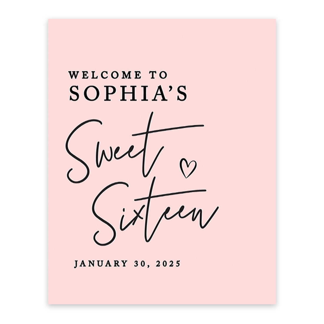 Koyal Wholesale Large Custom Sweet 16 Welcome Sign, Blush Pink, Canvas ...