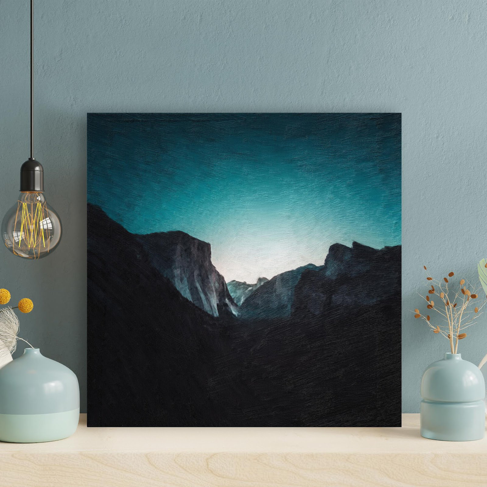 Millwood Pines Grey And Black Mountain Under Starry Sky - 1 Piece ...