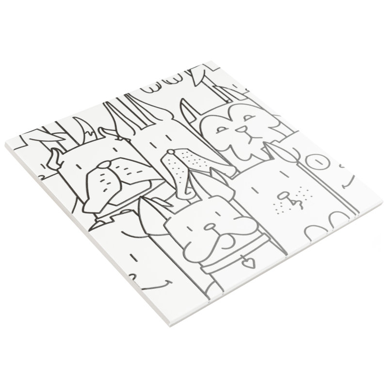 Merola Tile Oh My Dog 10" x 10" Porcelain Patterned Wall & Floor Tile ...