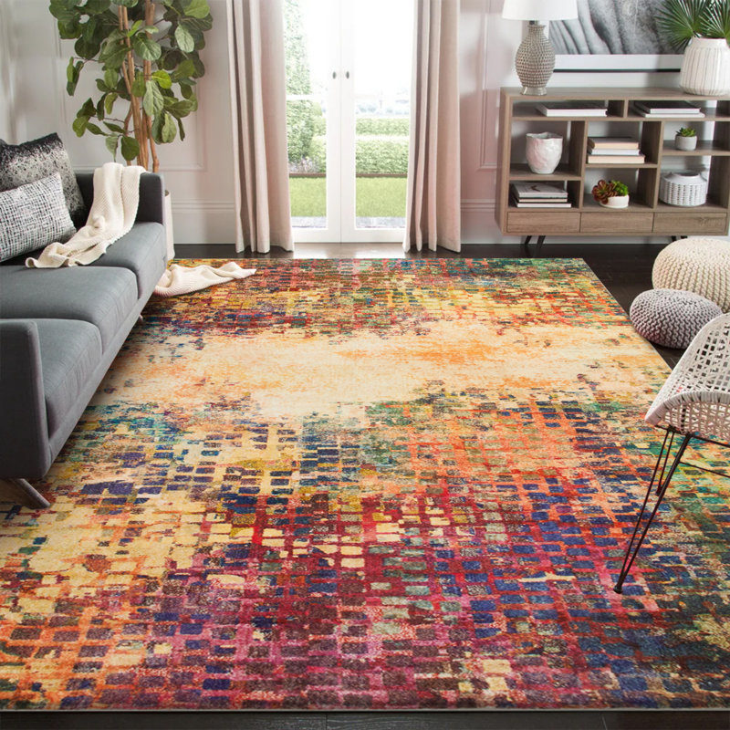 Borough Wharf Czerska Embossed Color Machine Woven VIBRANT Area Rug ...