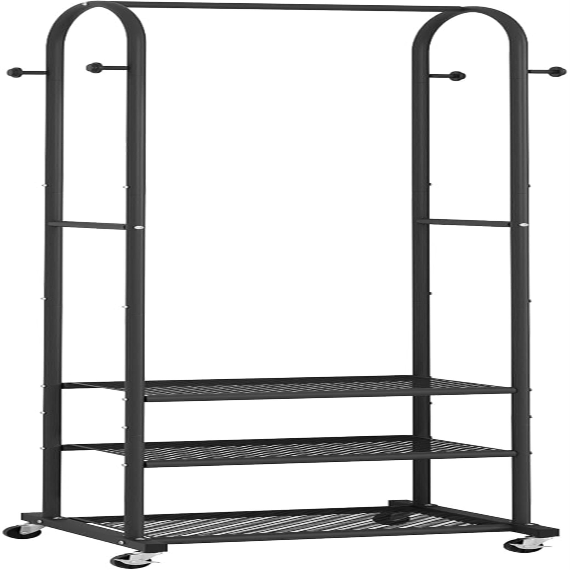 Rebrilliant Heavy Duty Clothing Rack, Modern Garment Rack with 3 Metal ...