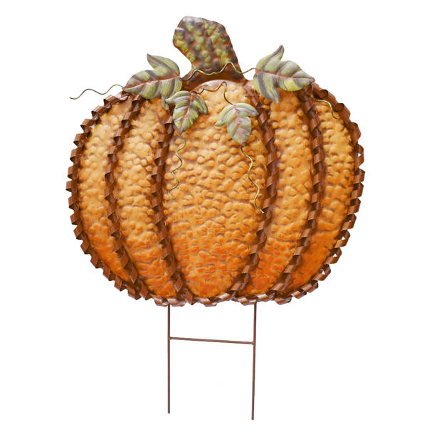 The Holiday Aisle® Metal Yard Sign with Autumn Harvest Thanksgiving ...