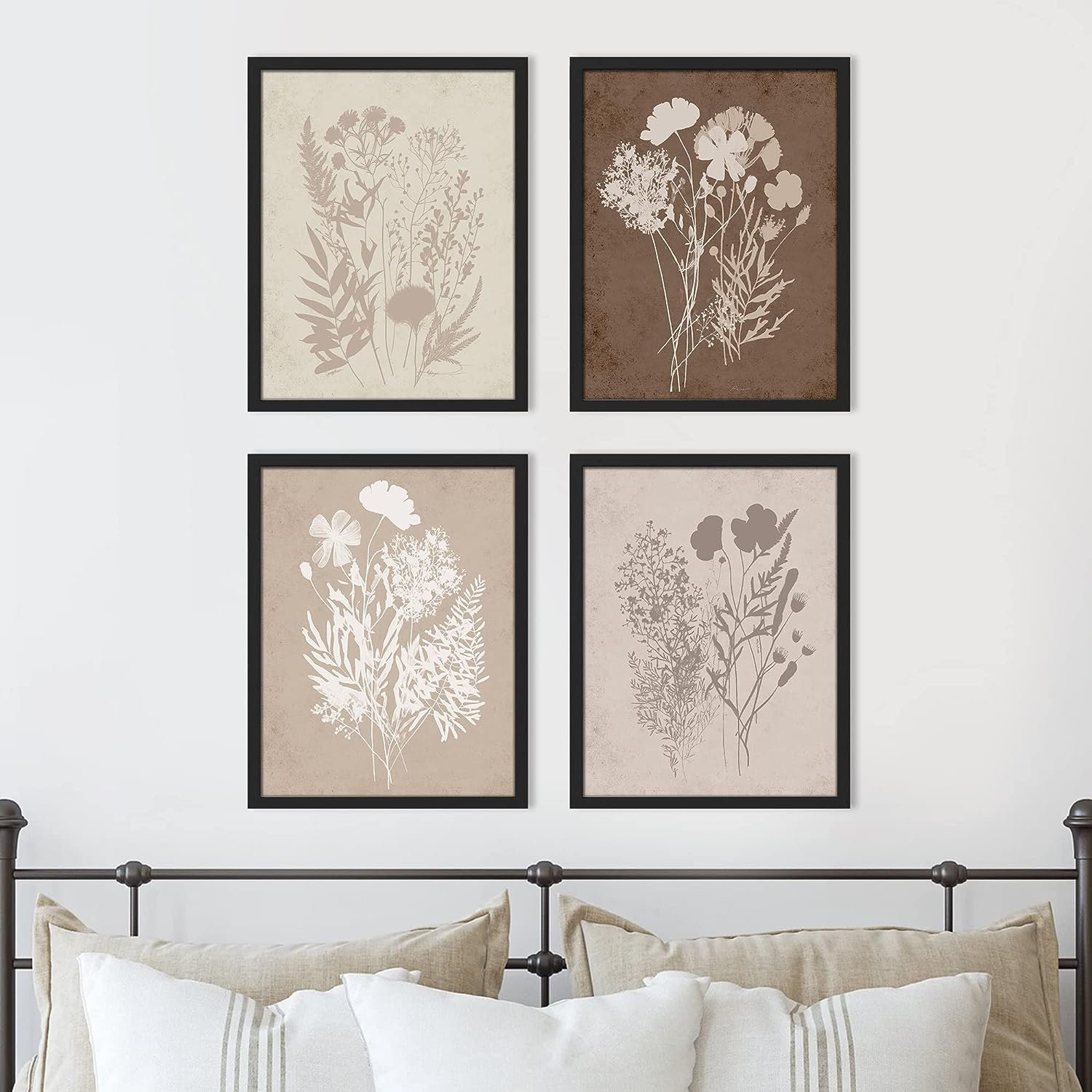 IDEA4WALL Vibrant Wildflower IDEA4WALL Framed Grunge Forest Flower ...