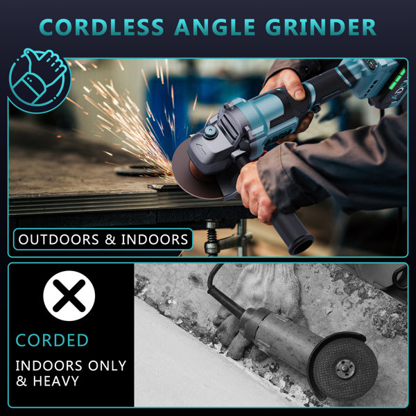 WFX Utility™ 125Mm Angle Grinder Brushless Motor 6-Speed Adjustable ...