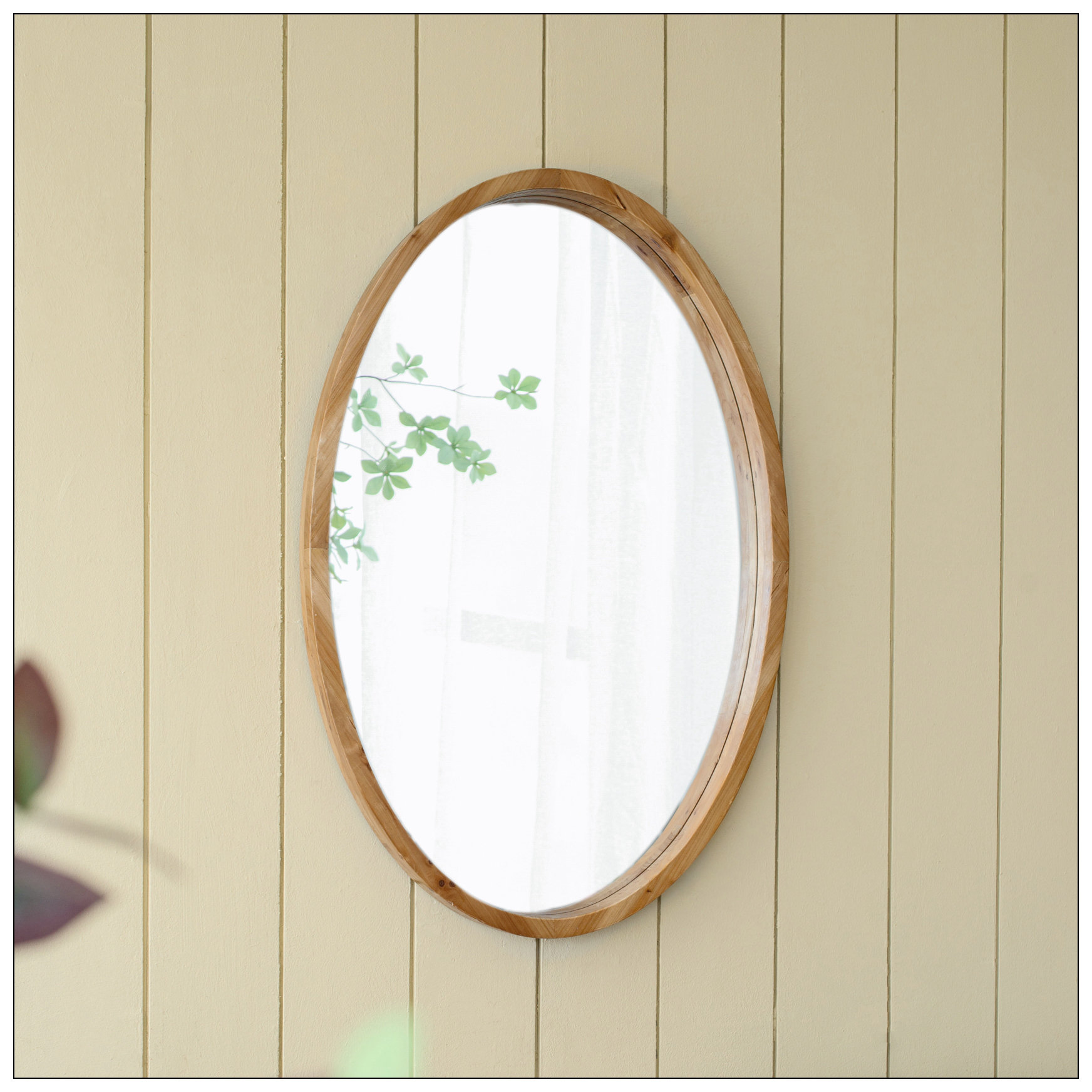 Millwood Pines Demirose Solid Wood Oval Mirror | Wayfair