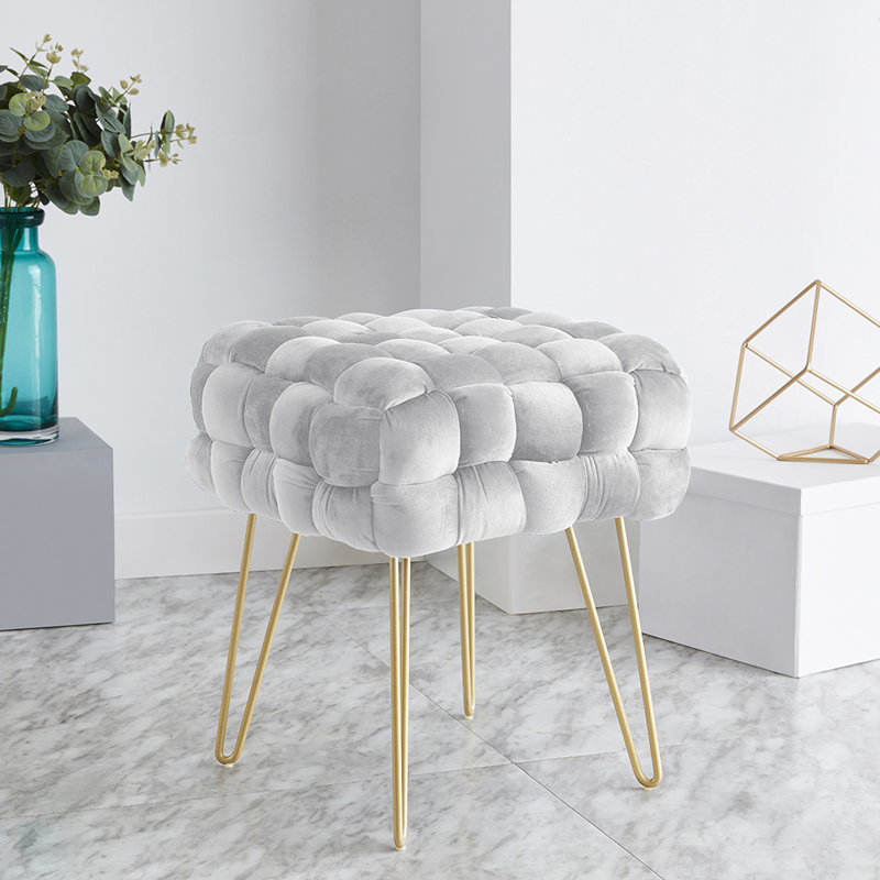Everly Quinn Fleming Velvet Ottoman & Reviews | Wayfair