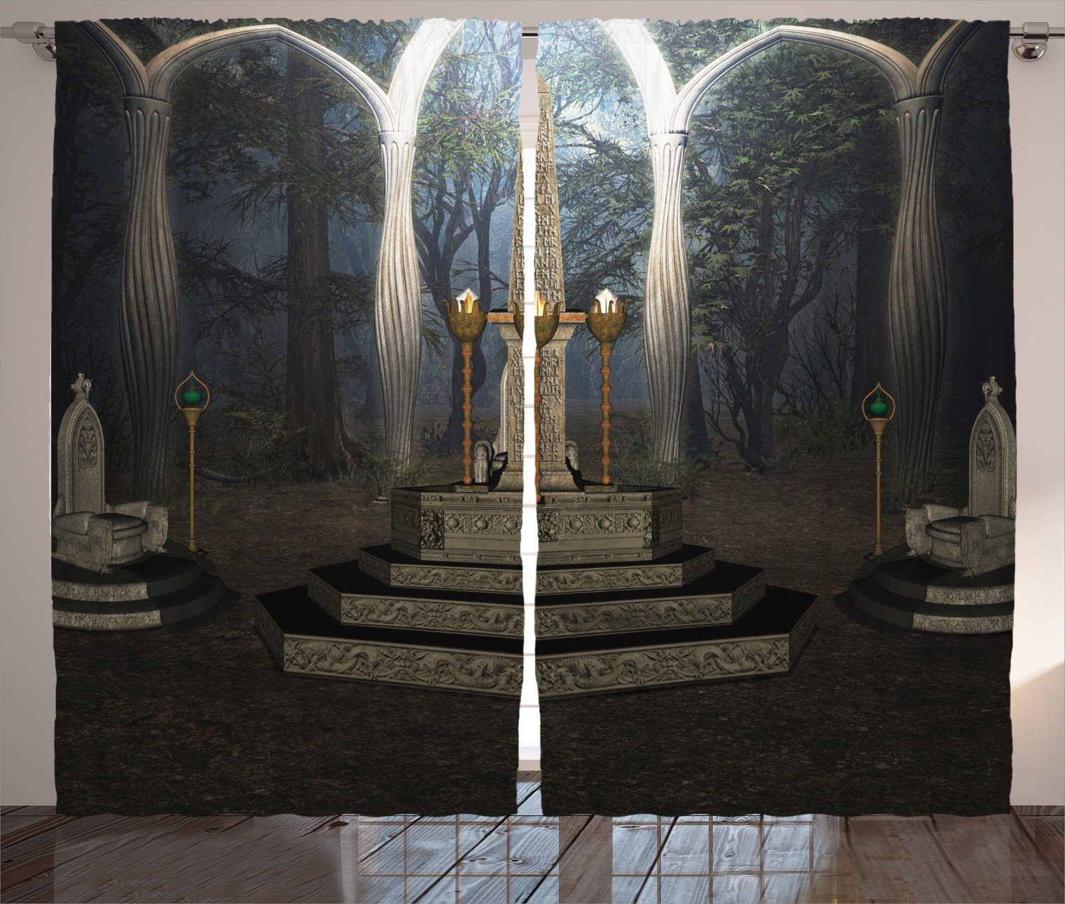 East Urban Home Gothic Semi-Sheer Rod Pocket Curtain Panels | Wayfair