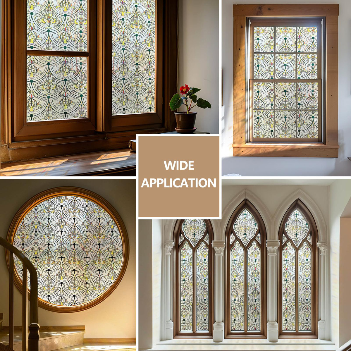Bungalow Rose 3d Stained Glass Window Film, Decorative Window Privacy ...