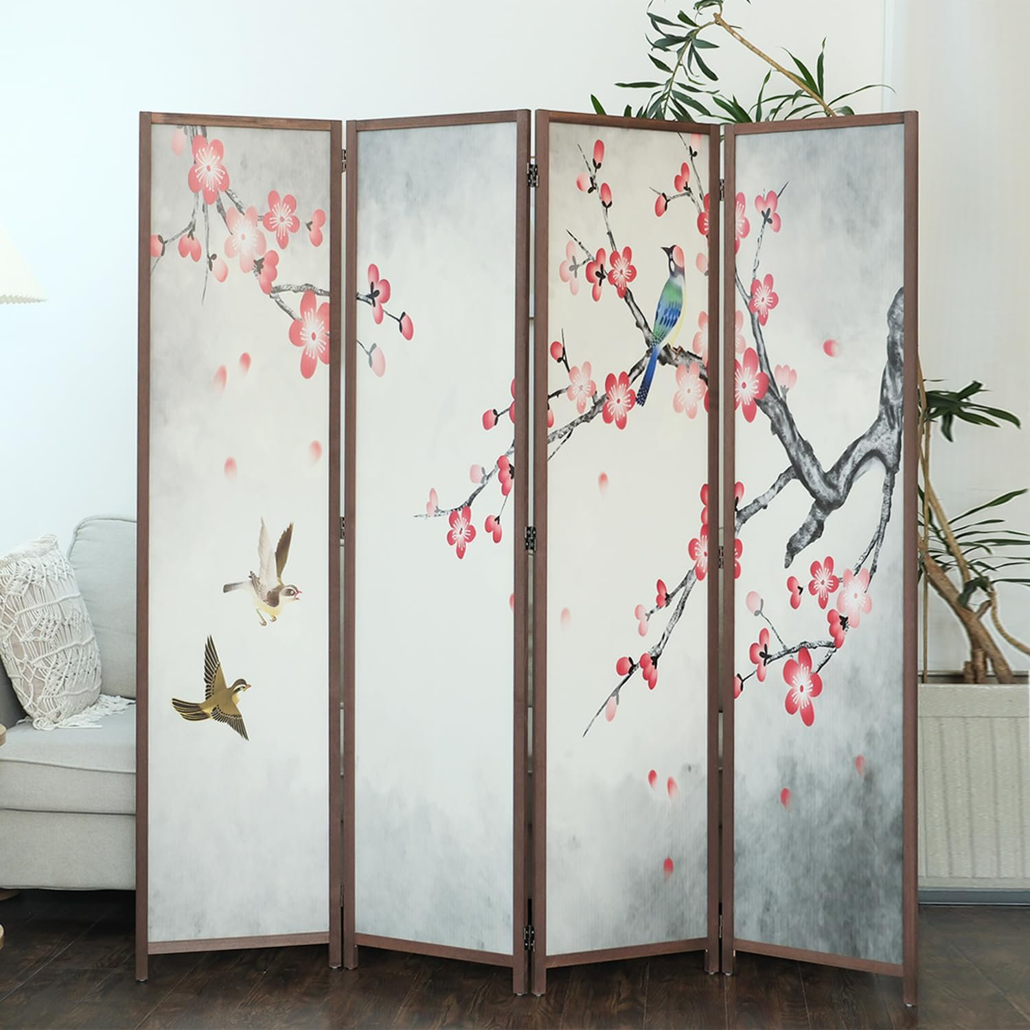 Lark Manor 4 Panel Room Divider Screen,Double Faced Blackout Room ...