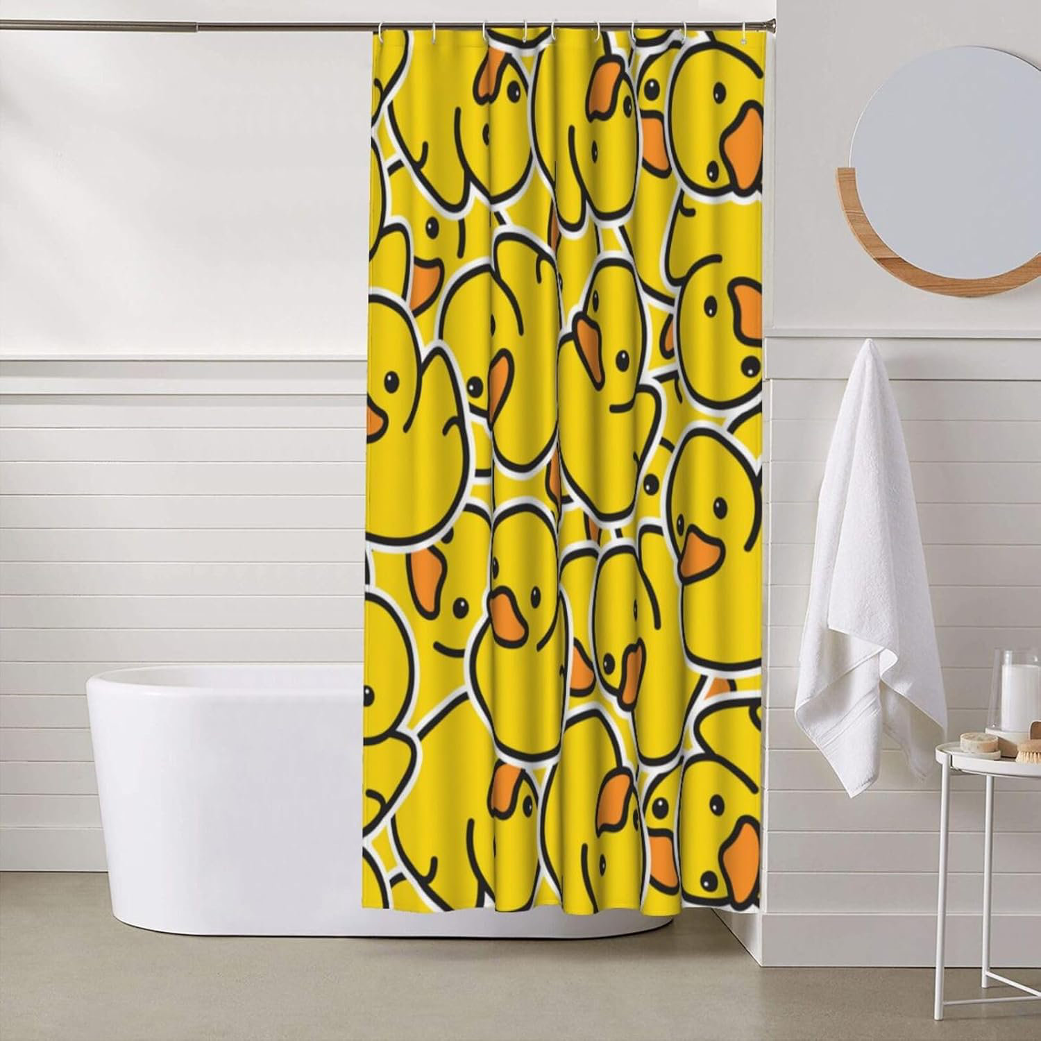 One Allium Way® Cute Rubber Ducky Shower Curtain Shower Curtain 60X72in ...