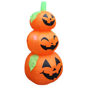 The Holiday Aisle® Outdoor Halloween Pumpkin Stack Inflatable & Reviews ...