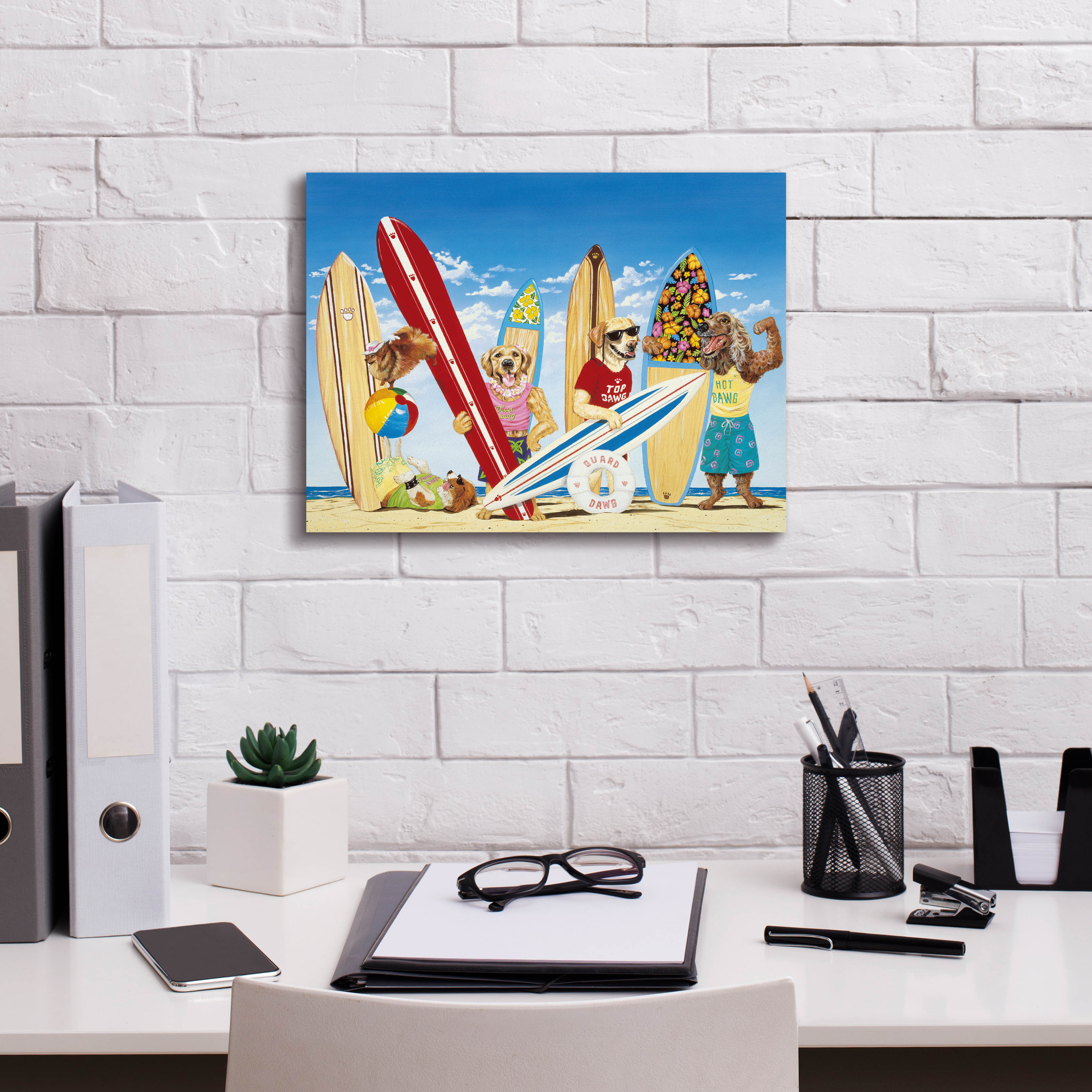 Dovecove 'K-9 Surf Club' by Scott Westmoreland Canvas Wall Art | Wayfair