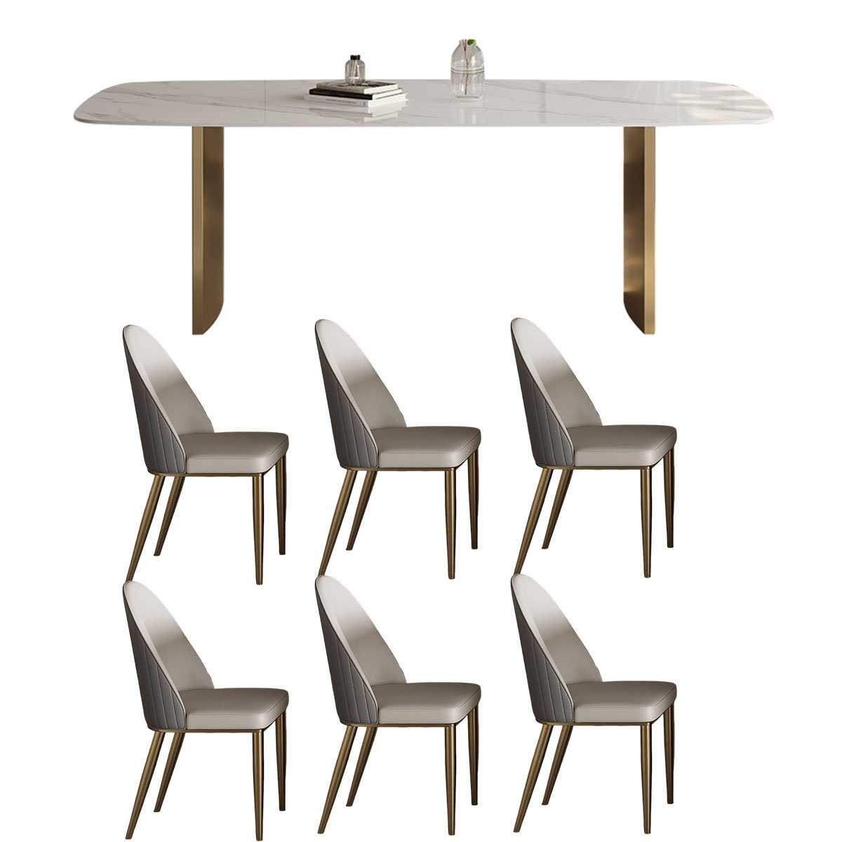 RESROS Modern Luxe Dining Table, Glossy Rock Panel - Wayfair Canada