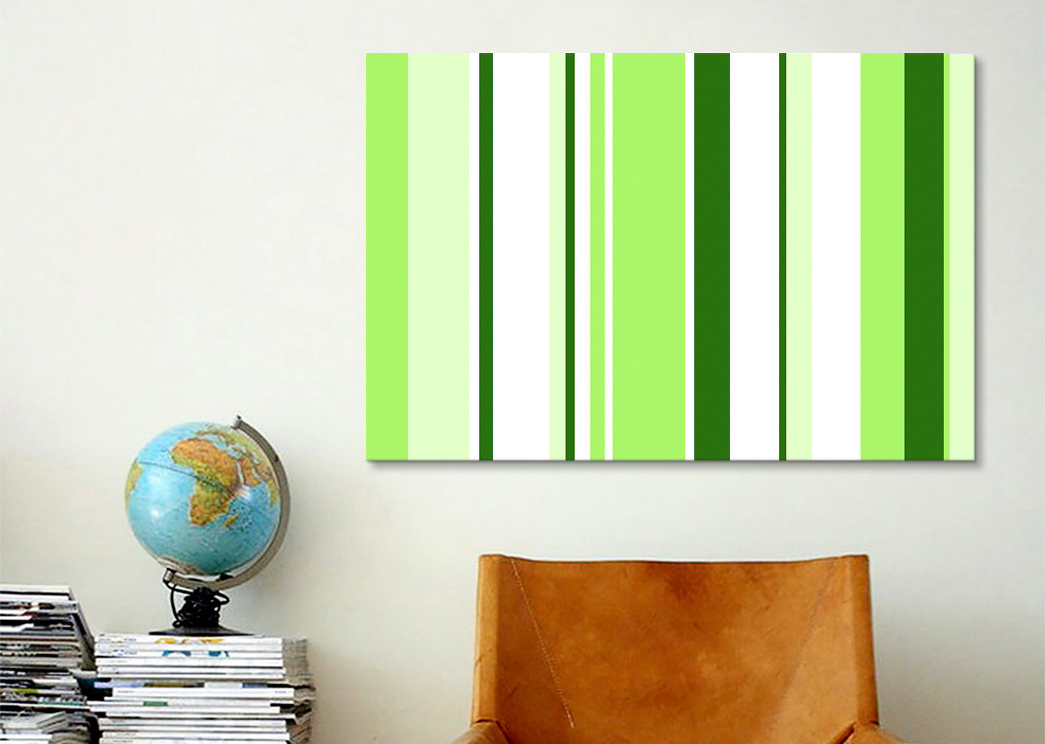 Ebern Designs Falsterbo 'Striped Sour Apple Green' - Unframed Graphic ...