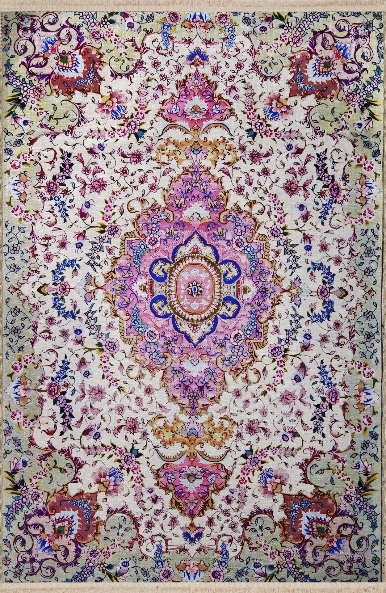 Bloomsbury Market Pink-Beige Themed Multi-Colored Traditional Motif ...