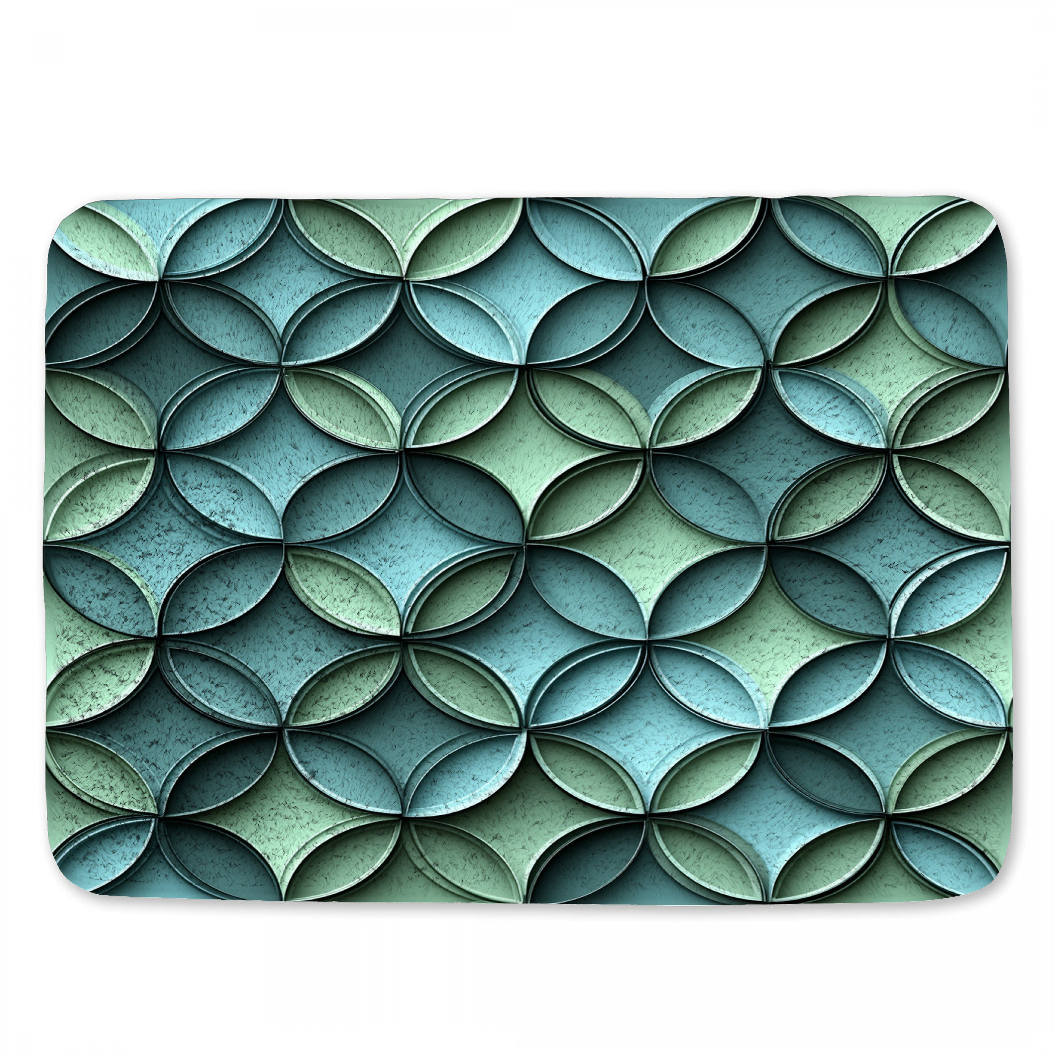 Ivy Bronx Geometric Circles Bath Mat Pattern Bathroom Decor Modern ...